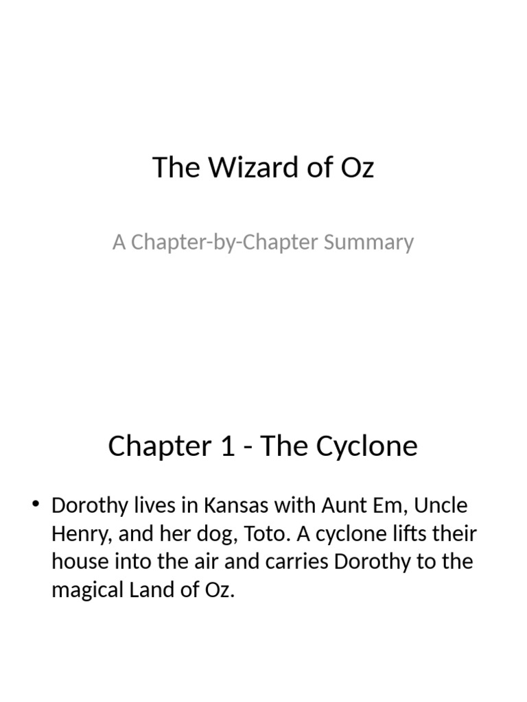 Wizard of Oz Chapter Summaries | PDF | Dorothy Gale | Wizard Of Oz ...
