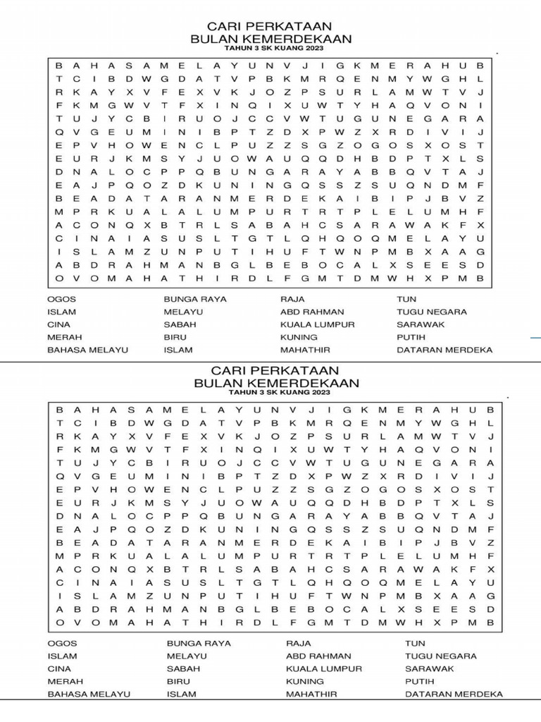 Print Cari Perkataan Tersembunyi | PDF