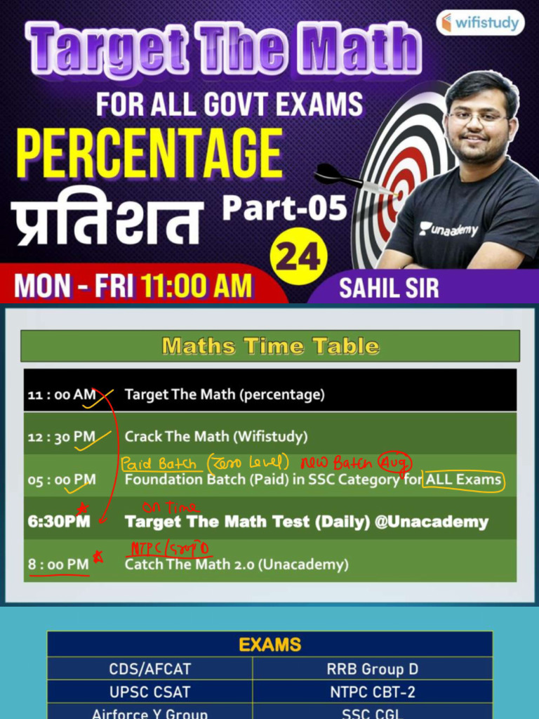 Target The Math Percentage 15 July Que File S - Compressed | PDF