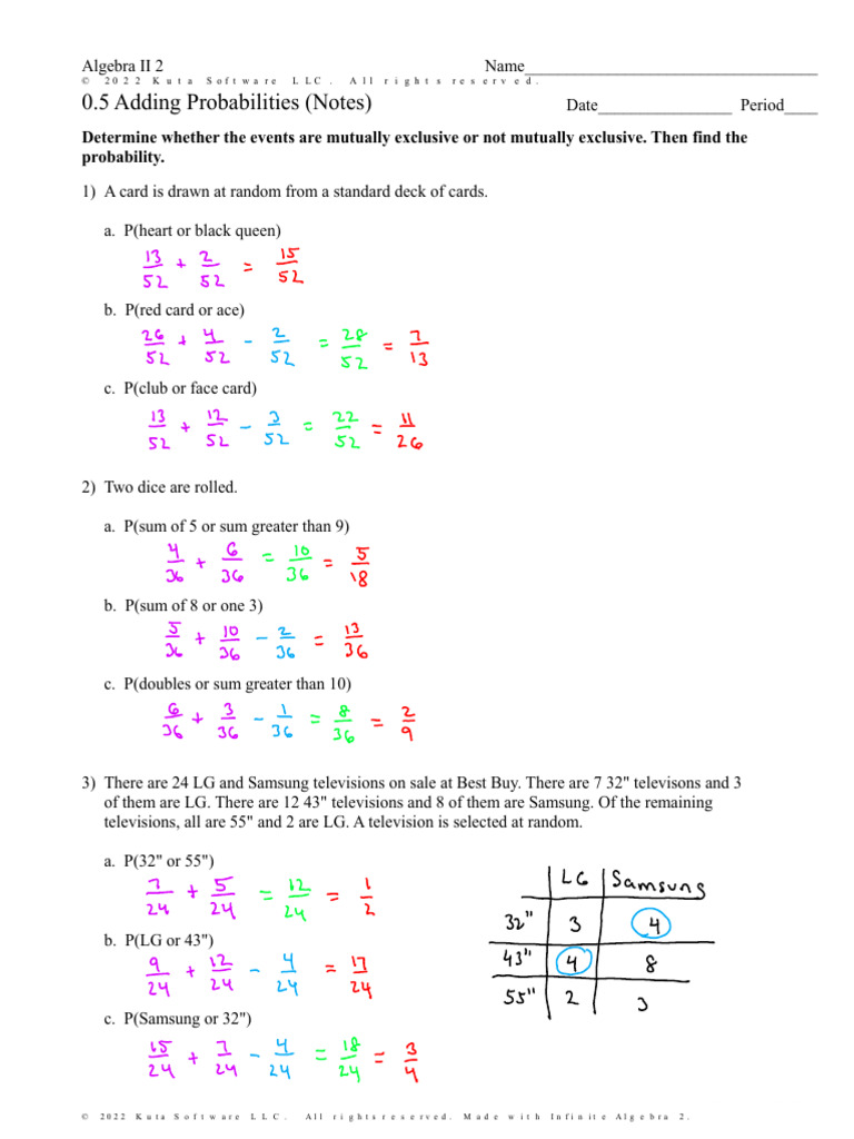 Kami Export - 0.5 Adding Probabilities (Notes) - 1-1 | PDF