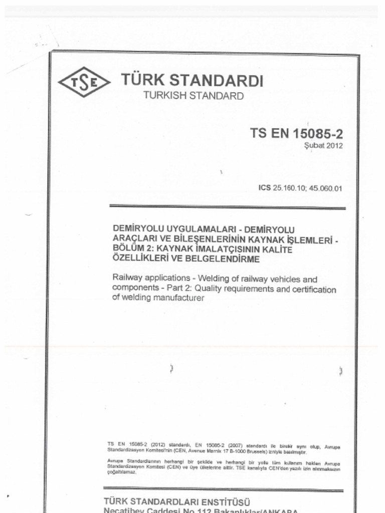 TS en 15085-2 | PDF