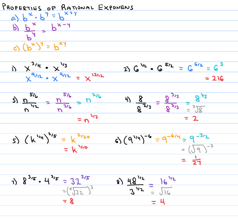 5.2 Properties of Rational Exponents | PDF