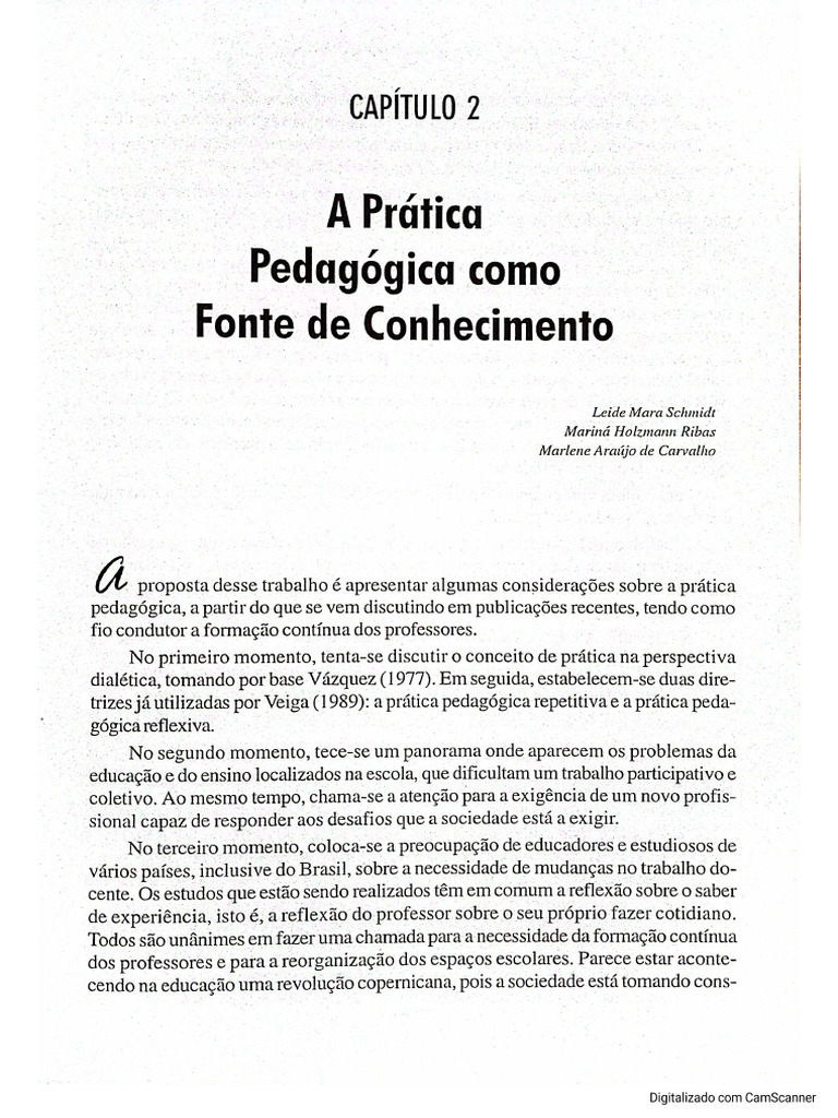 Texto 01 - A Pratica Pedagogica Como Fonte de Conhecimento | PDF