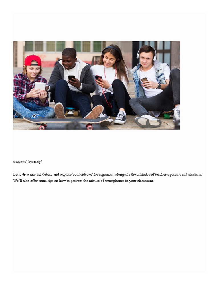 Should smartphones be banned in schools | PDF | Cyberbullying | Psychology