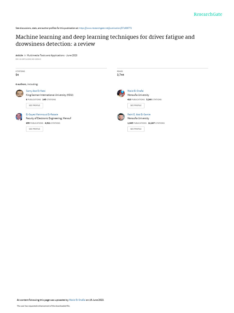 Machine Learning and Deep Learning Techniques For Driver Fatigue and ...