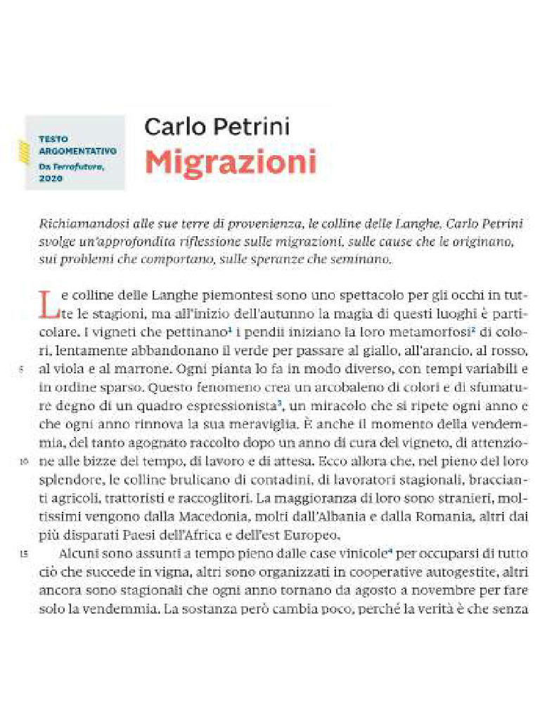 Migrazioni Di Carlo Petrini | PDF
