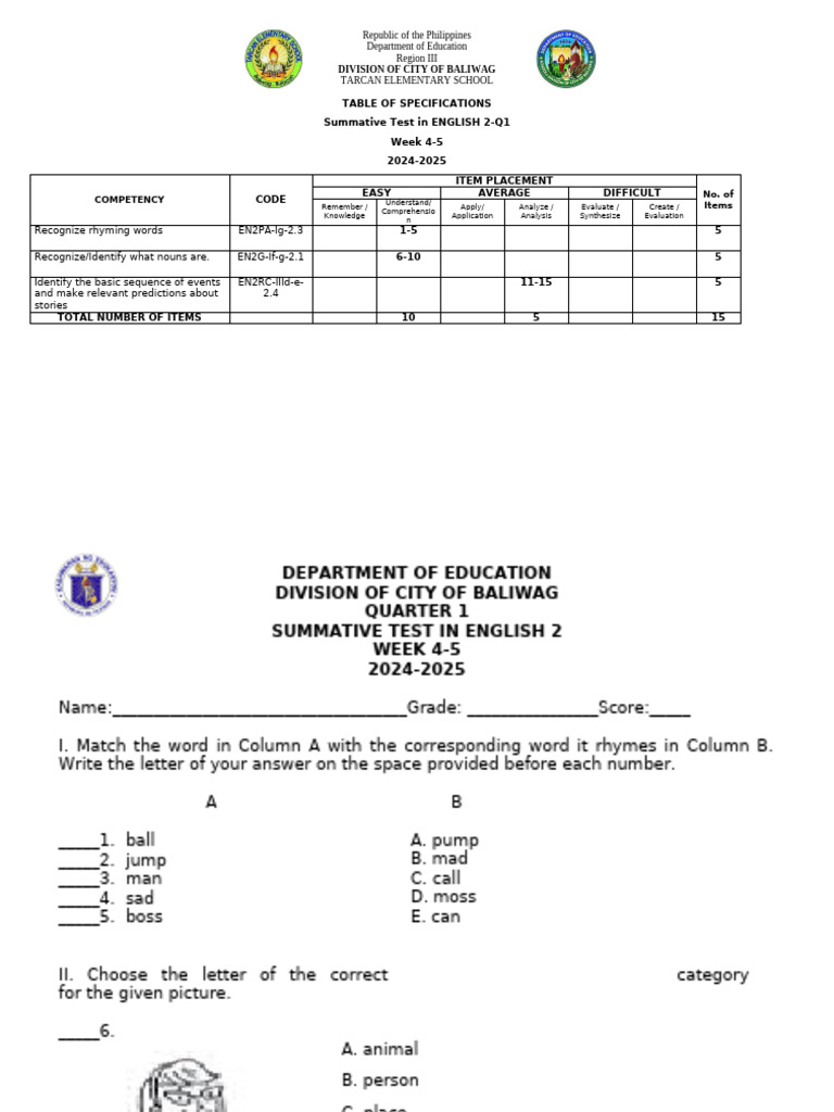 ST2 - English q1 | PDF | Reading Comprehension | Cognitive Science