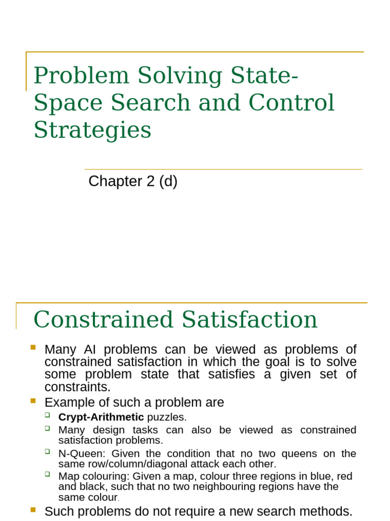 CH 2 (D) - Problem Solving State-Space Search and Control Strategies | PDF | Computer ...