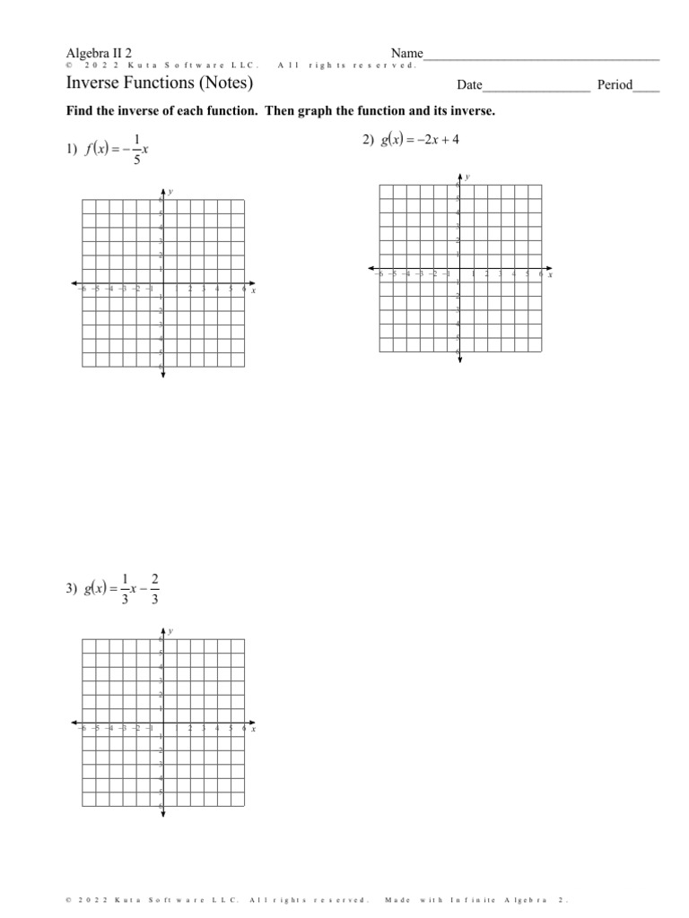 Inverse Functions (Examples) (1) | PDF | Mathematics | Mathematical ...