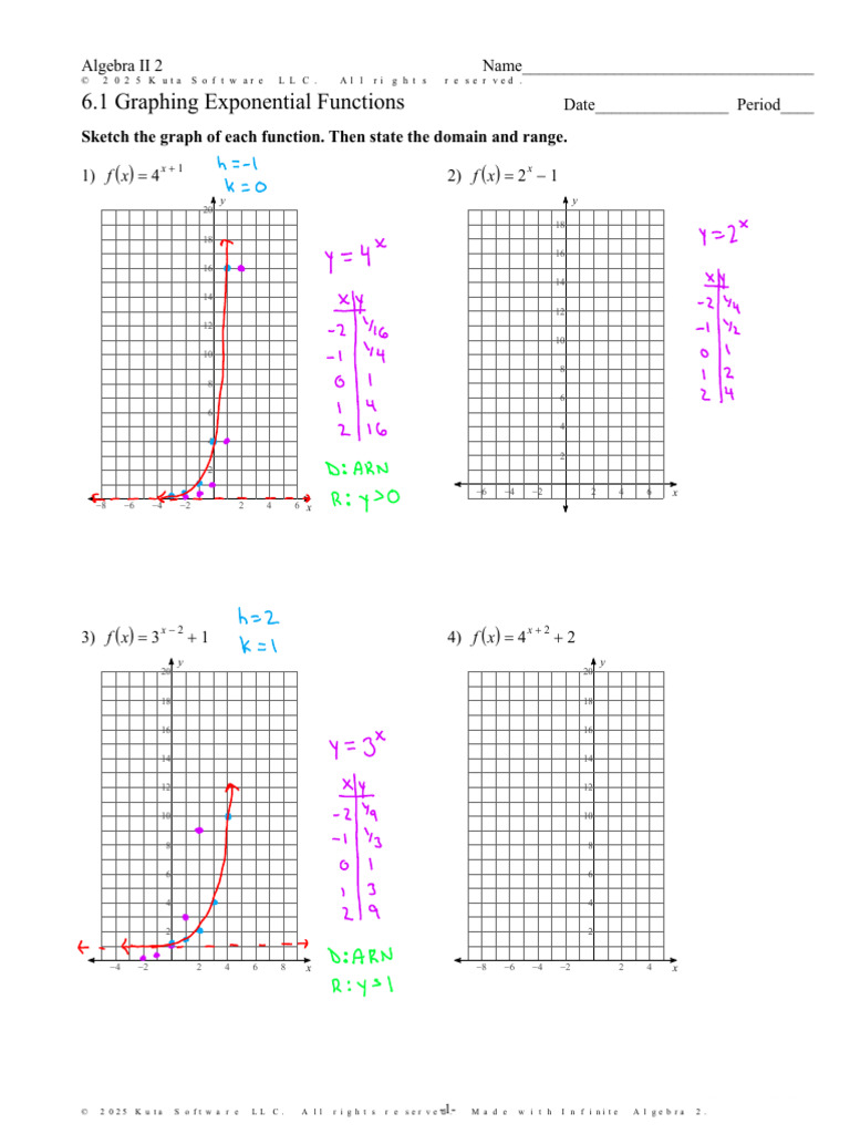 Kami Export - 6.1 - Graphing Exponential Functions (Alg. II 2) | PDF | Mathematical Analysis ...