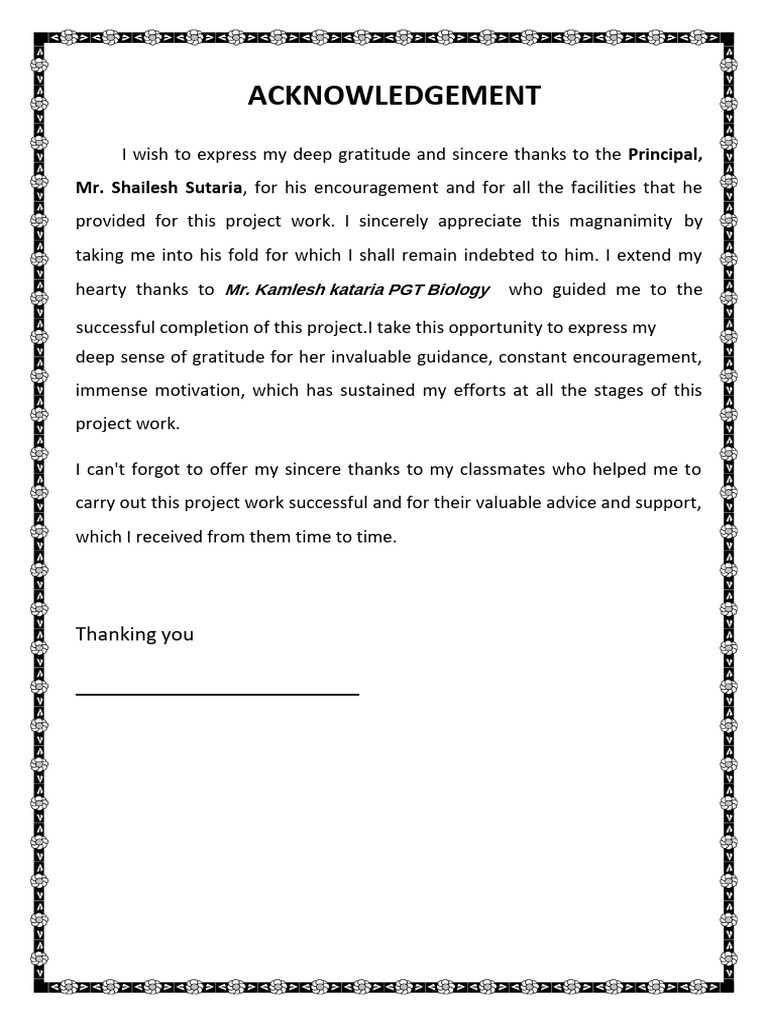 Chemistry - Project Acknowledgement-2024-25 | PDF