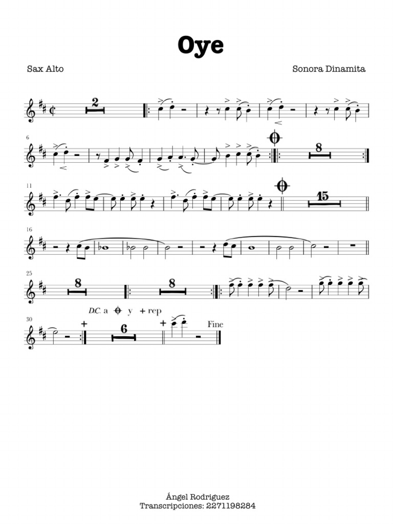 Oye Sax Alto | PDF