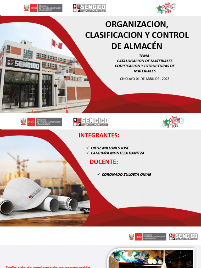 Catalogacion de Materiales, Codificacion y Estructuras de Materiales ...