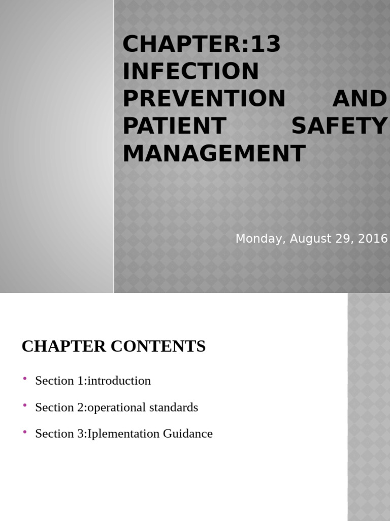 Infection Prevention And Patient Safety Pdf Hand Washing Hygiene