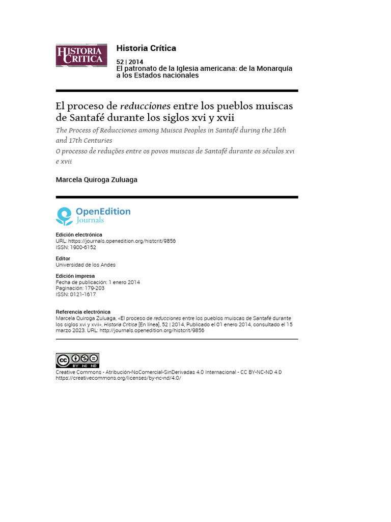 Reducciones Muiscas en Santafé: Siglos XVI-XVII | PDF | Bogotá | Nueva ...