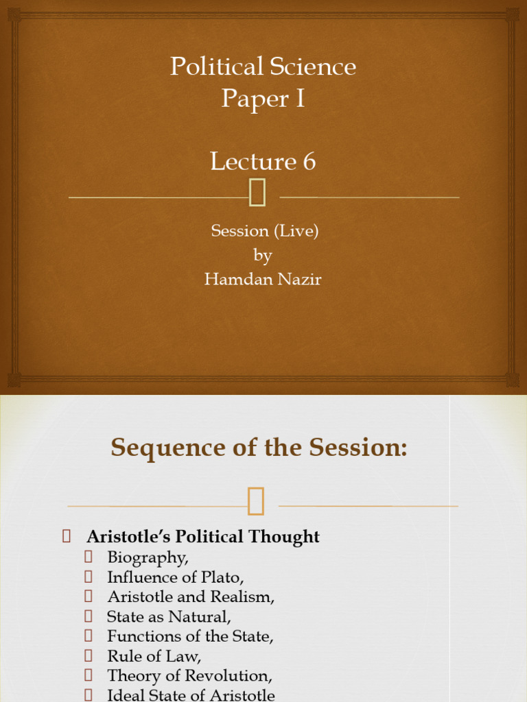 Aristotle's Ideal State Explained | PDF | Aristotle | Philosophical Realism