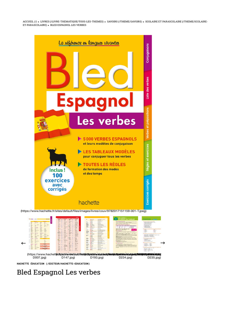 Bled Espagnol Les Verbes | PDF | Verbe | Linguistique