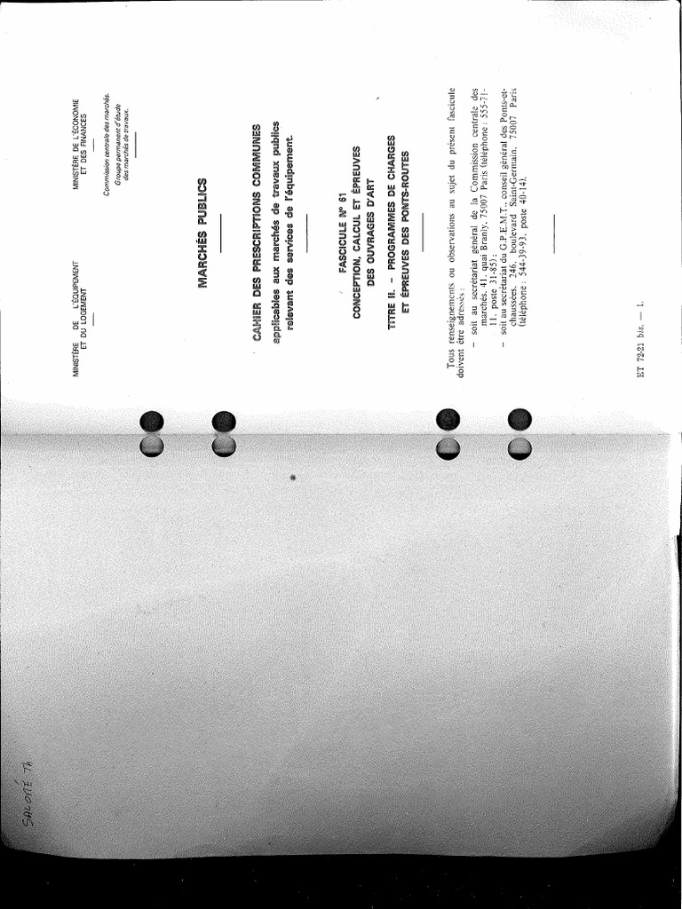 Fascicule 61 Titre II - N°72-21 Bis | PDF