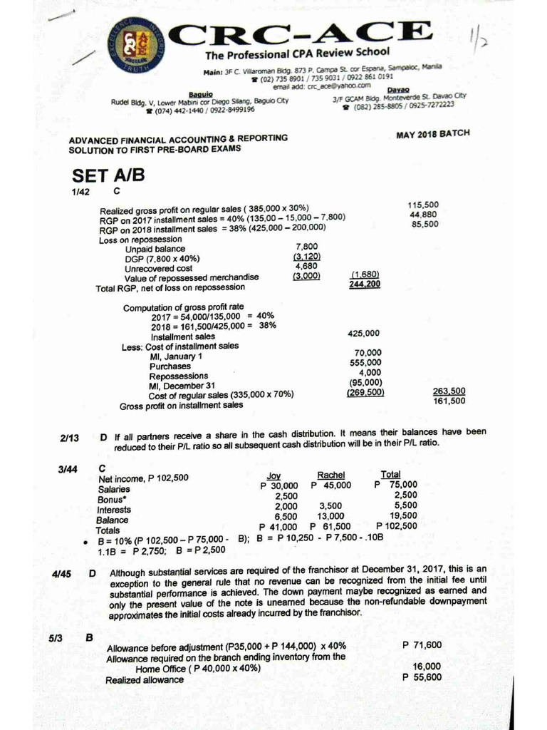 Solman AFAR Preboard5 - 18 | PDF