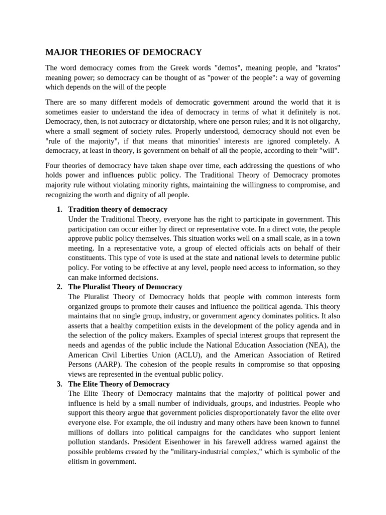 Theories and Criteria of Democracy | PDF | Elections | Democracy