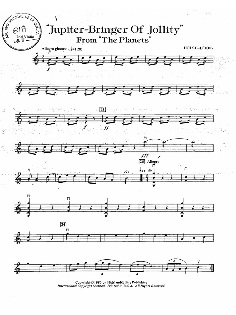 Jupiter Violin 2 | PDF