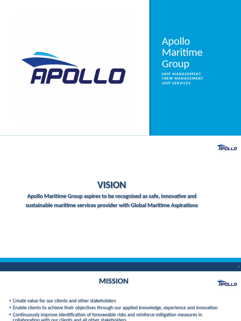 Apollo Maritime Group: Ship Management Solutions | PDF | Sustainability ...