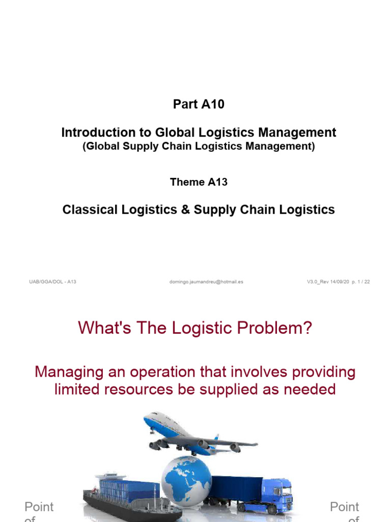 DOL A13 - Classical Logistics Supply Chain Logistics v3.0 - 2020 | PDF ...