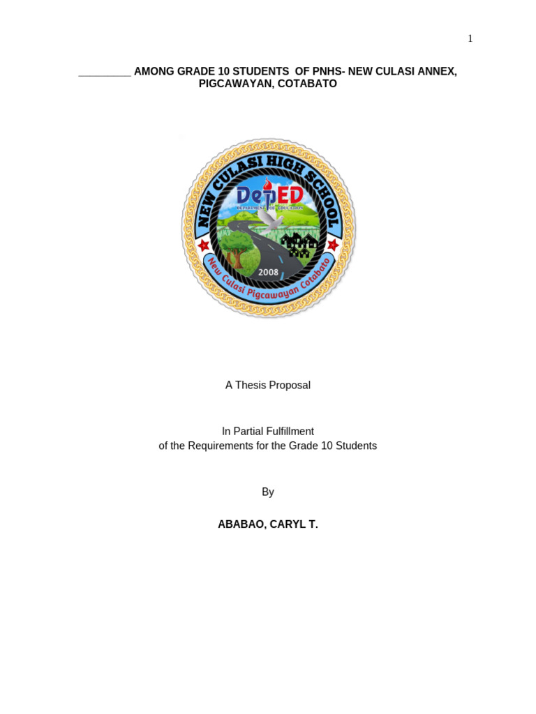 Grade 10 Research Proposal Chapters 1 3 - 024937 | PDF | Survey Methodology