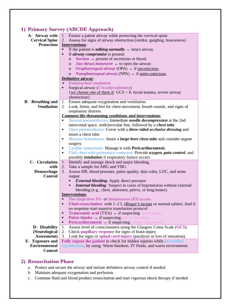 ?9. Initial Management of A Trauma Patient | PDF | Emergency Medical ...