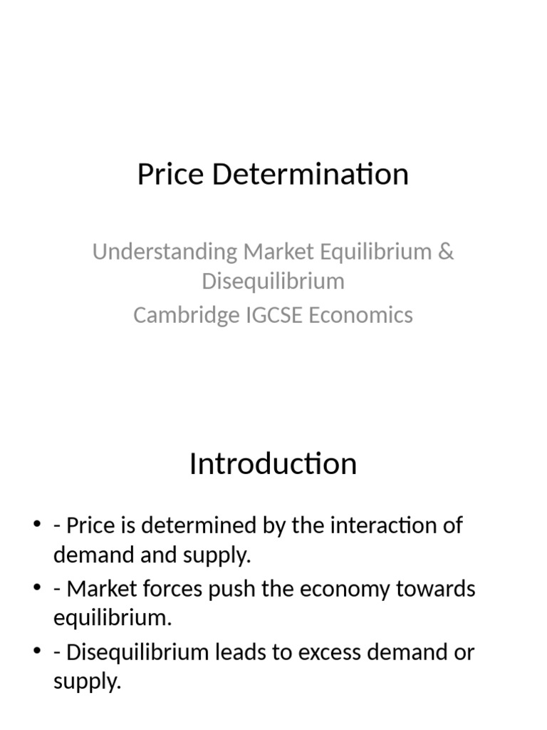 Price Determination in Market Equilibrium | PDF