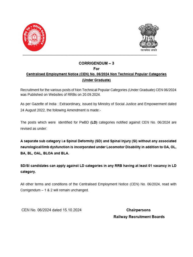 Corrigendum - 3 for CEN 06-2024 English | PDF