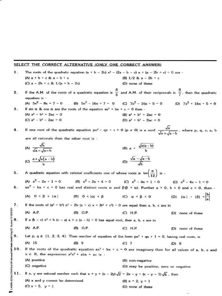 Quadratic Assignment 1 - Am | PDF | Equations | Number Theory