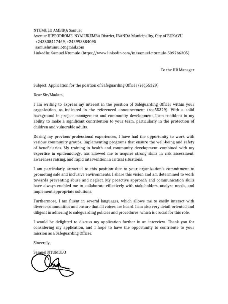 Application Safeguarding Officer EN | PDF