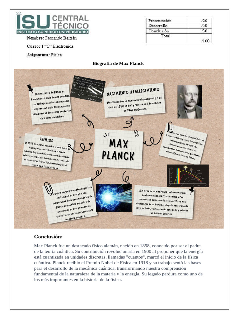 Biografía de Max Planck | PDF