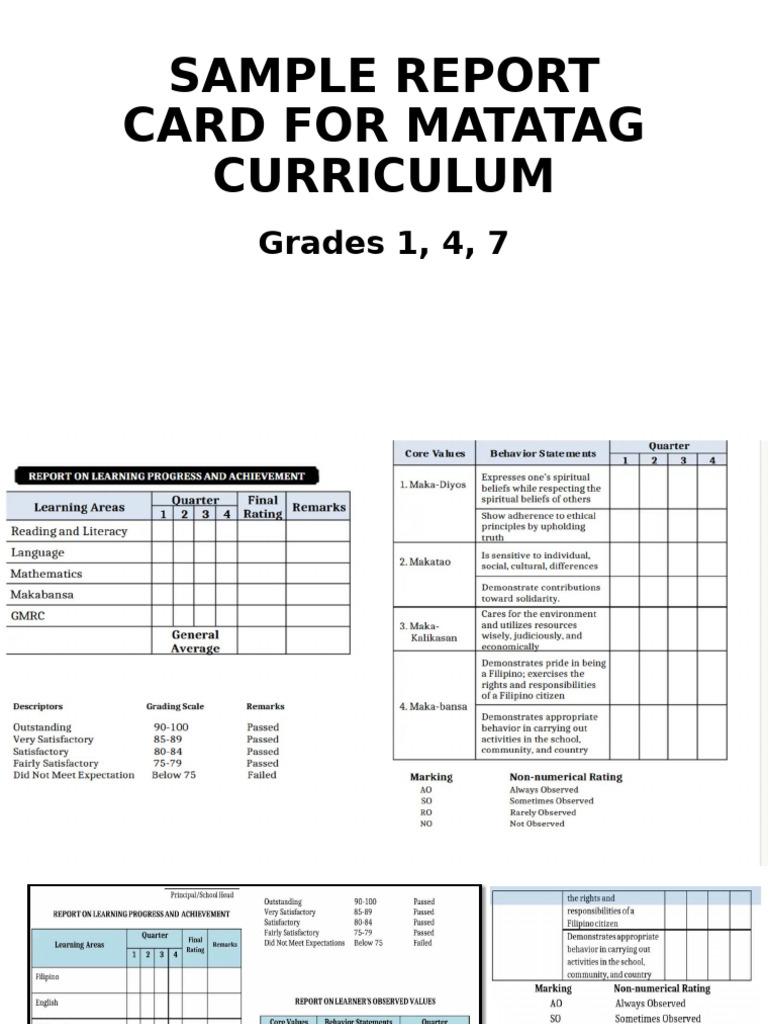 SAmple SF 9 Matatag Report Card | PDF