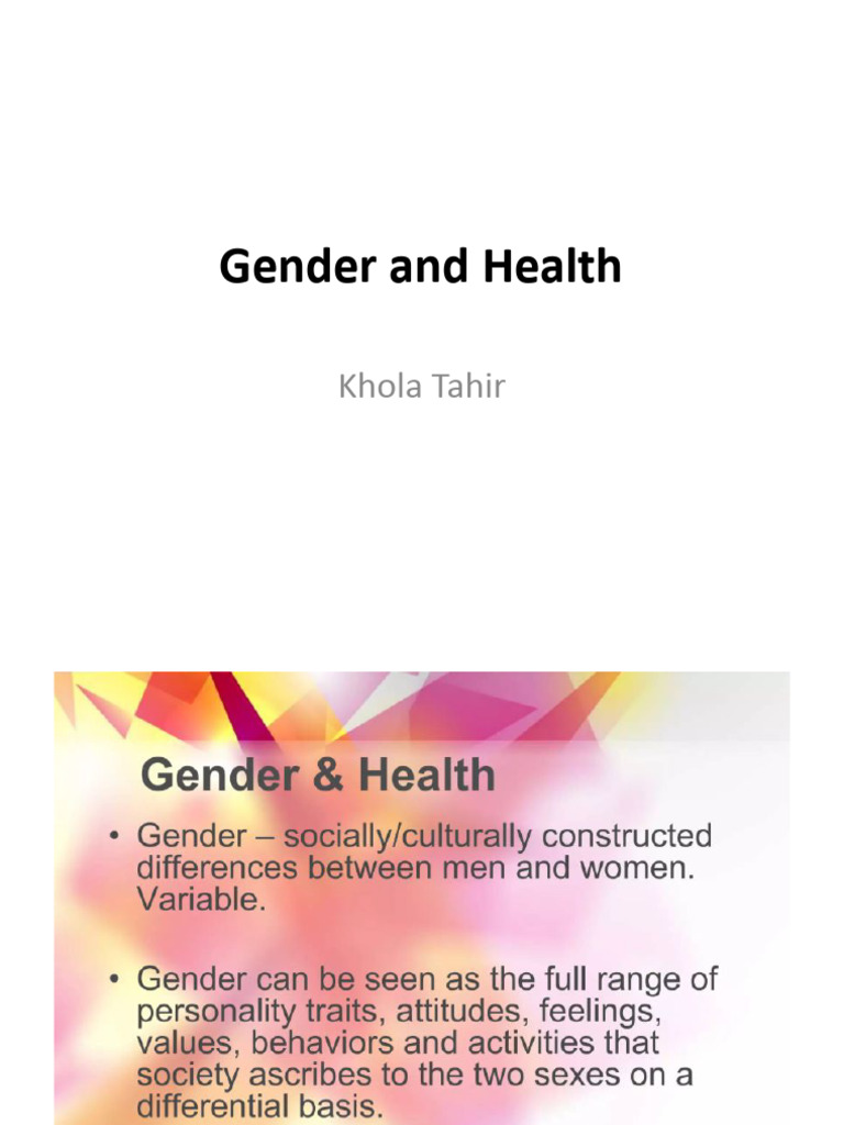 Gender and Health | PDF