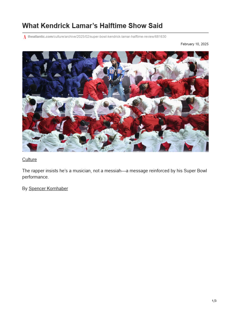 theatlantic.com-What Kendrick Lamars Halftime Show Said | PDF