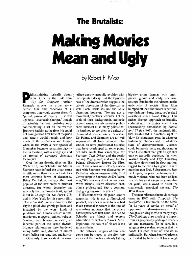 The Brutalists, Making Movies Mean & Ugly | PDF | Martin Scorsese | Conducting