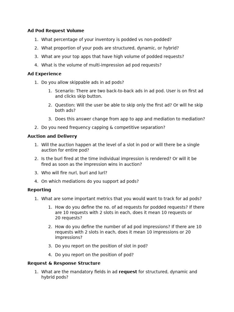 Onboarding Form - Ad Pods | PDF