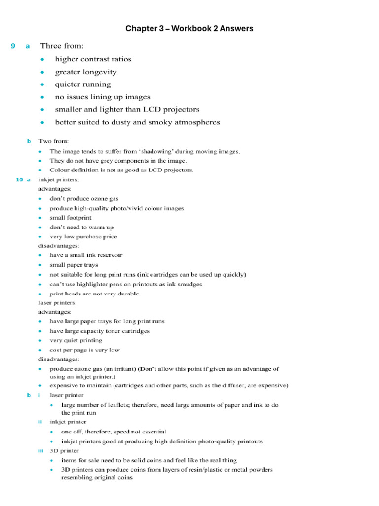 Chapter 3 - Workbook Answers | PDF