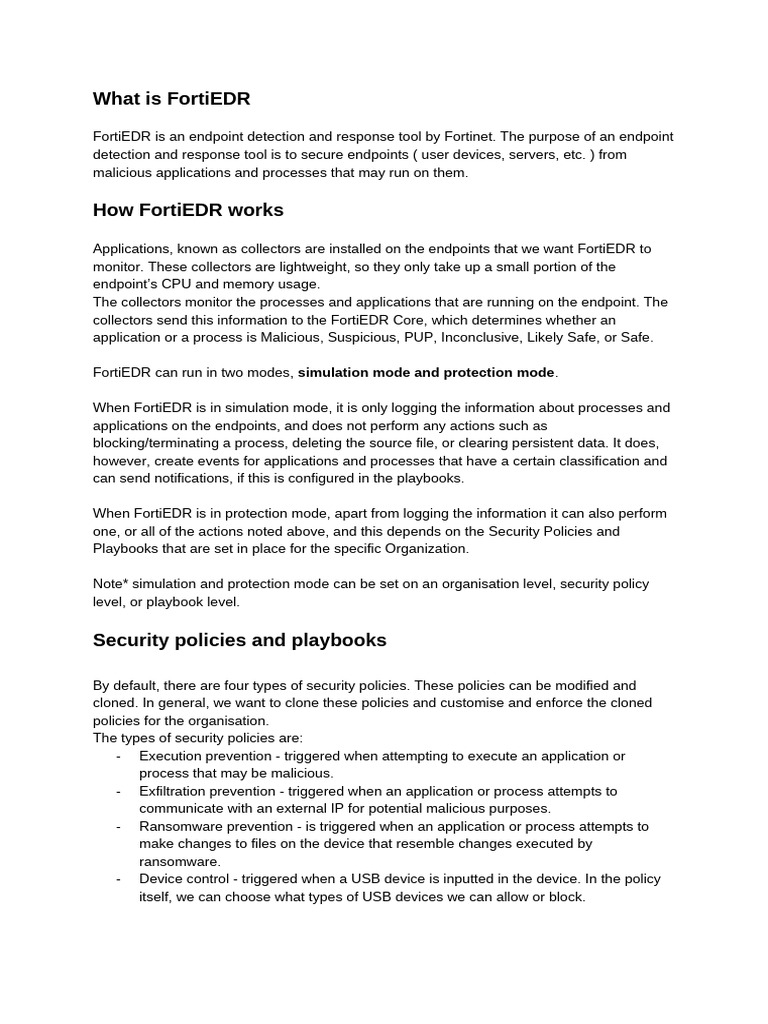 FortiEDR - Platform Description | PDF | Server (Computing) | Microsoft Windows