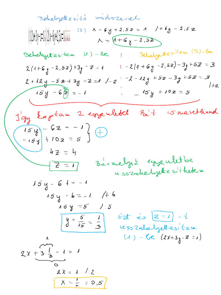 Egyenletrendszer - Többismeretlenes Megoldással | PDF