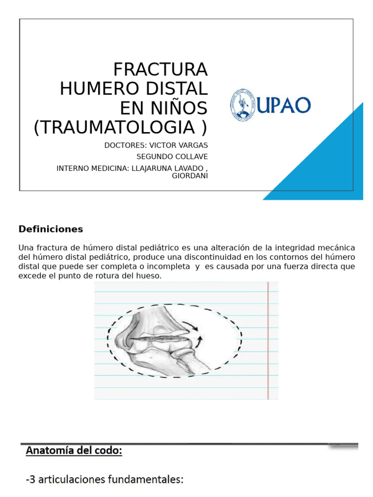 Fractura de Húmero Distal en Niños | PDF | Sistema musculoesquelético