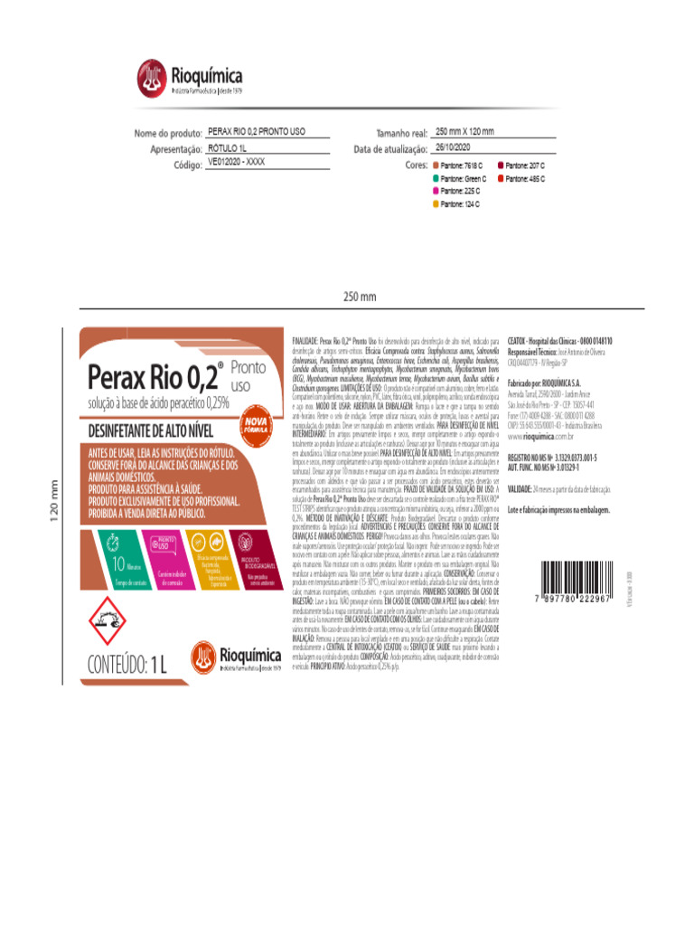 2021.03.26 - Perax Rio 0,2 PU - SILK - 1L - AR012021 | PDF | Desinfetante