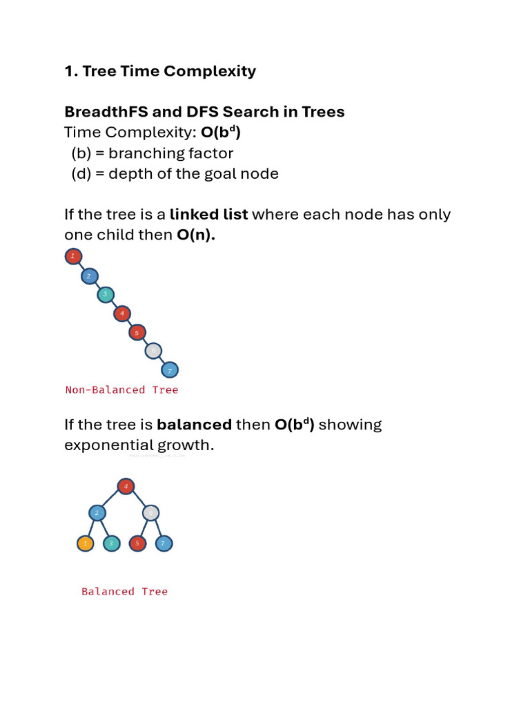 Tree and Graph Time Complexity Explained | PDF