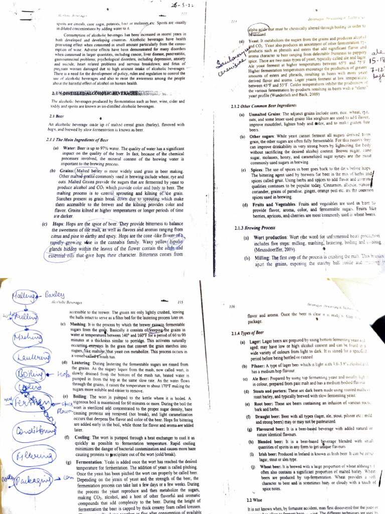 Undistilled and Distilled Alcoholic Beverages | PDF | Beer | Brewing