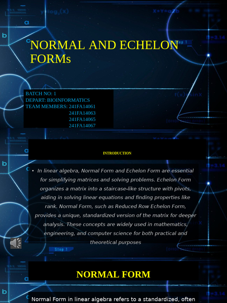Normal and Echelon Forms Voice Embedded | PDF | Matrix (Mathematics ...