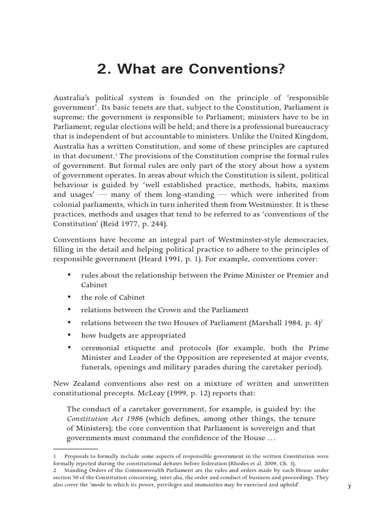Understanding Constitutional Conventions in Australia | PDF ...