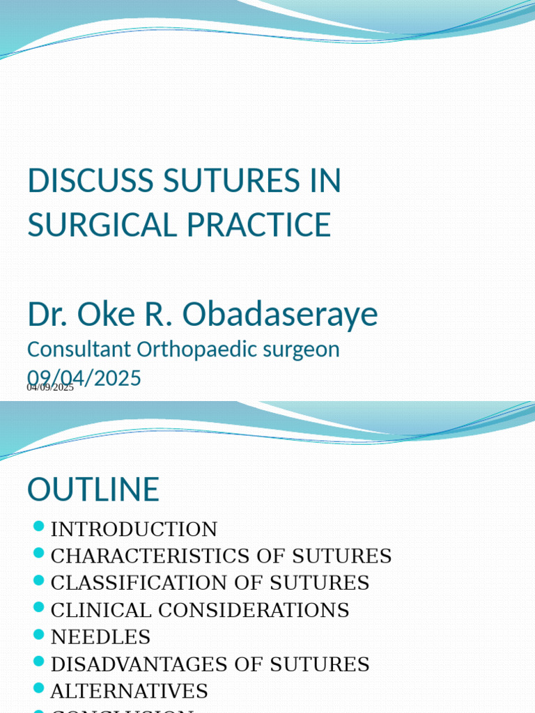 Sutures in Surgical Practice | PDF | Surgical Suture | Strength Of ...