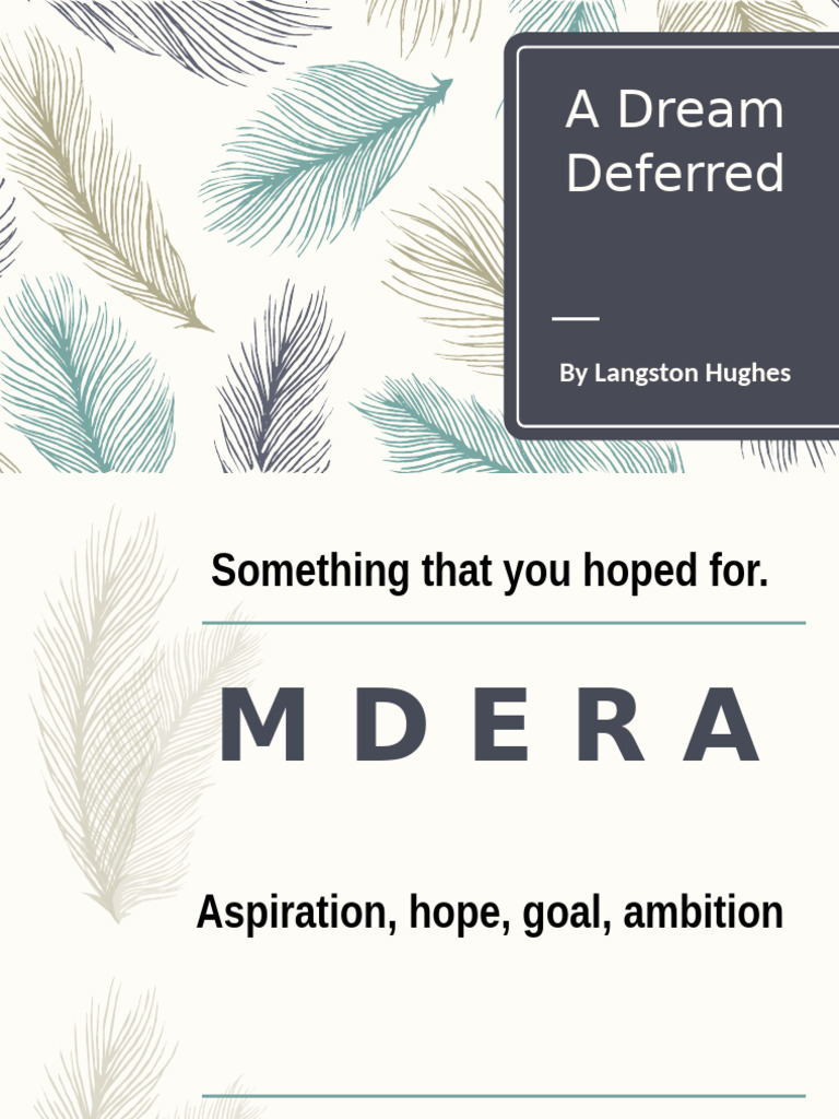 A Dream Deferred by Langston Hughes | PDF
